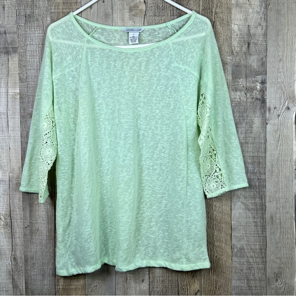 Juniper + Lime | Tops | Juniper Lime Large Light Lime Green Burnout Top ...